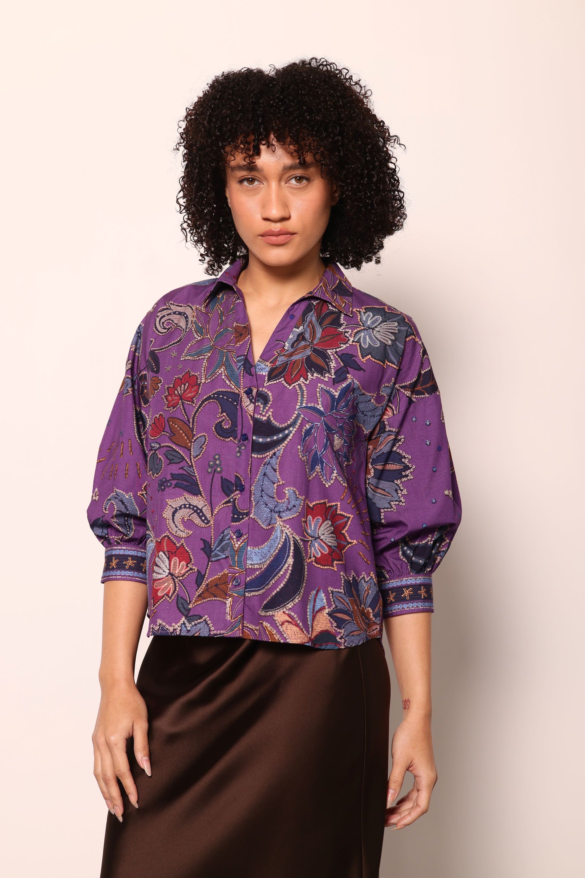 PURPLE SPARKLE ELSA TOP – Maude Vivante
