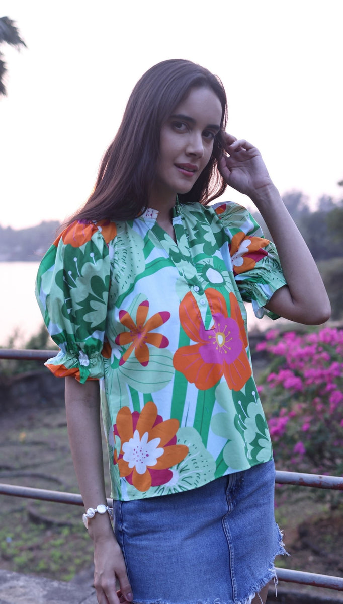 FLORAL POPS AMY Top – Maude Vivante